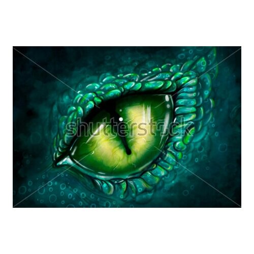 Постер на холсте Изумрудный глаз дракона 42см. x 30см.