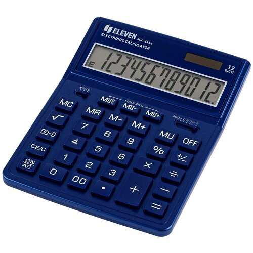 Калькулятор Eleven настольный, 12 разрядов, двойное питание, 155х204х33 мм, темно-синий (SDC-444X-NV)