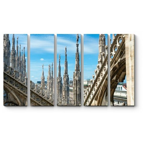 Модульная картина Мраморные скульптуры Миланского собора150x90