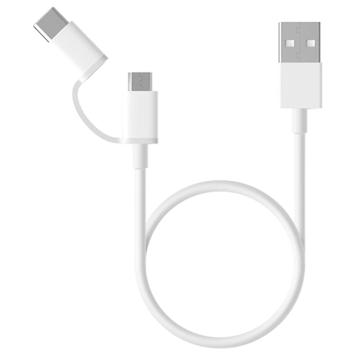 Кабель XIAOMI Mi 2-in-1 USB Cable Micro-USB to Type-C, 1 м, белый (SJV4082TY)