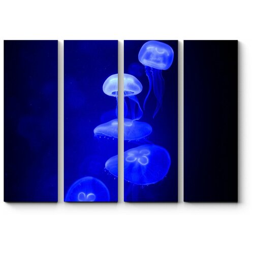 Модульная картина Медузы плывущие к свету 70x53