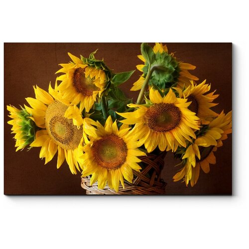 Модульная картина Солнечные цветы 40x27