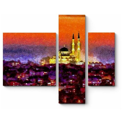 Модульная картина Сияющий Стамбул ночью 110x91