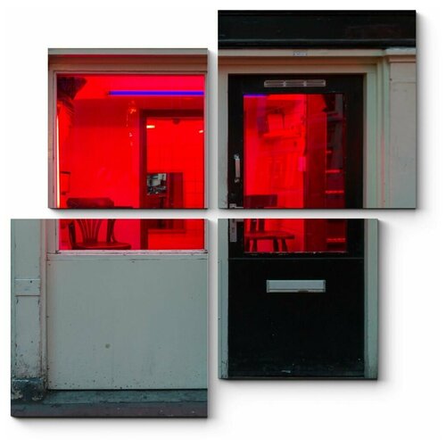 Модульная картина Улица красных фонарей 140x140