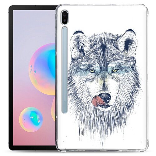 Чехол задняя-панель-накладка-бампер MyPads голодгый волк для Samsung Galaxy Tab S6 10.5 SM-T860/T865 противоударный