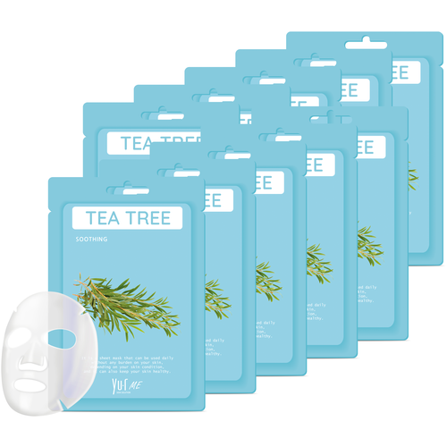 Yu.R - Маска для лица с экстрактом чайного дерева YU.R ME Tea Tree Sheet Mask, 25 г - 10 шт