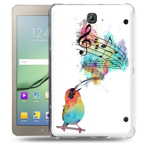 Чехол задняя-панель-накладка-бампер MyPads певчая птичка для Samsung Galaxy Tab S2 8.0 SM-T710/T715 противоударный
