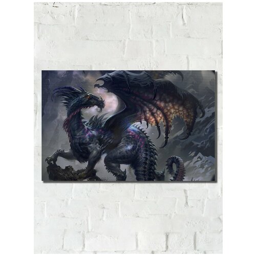 Картина интерьерная на дереве микс драконы фэнтези - 5097