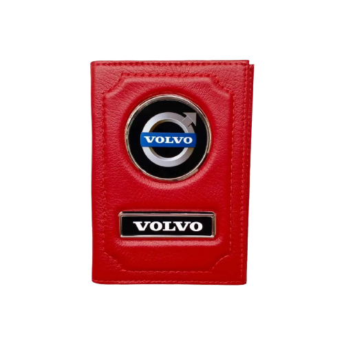Обложка для автодокументов Volvo 1-6-1324, красный