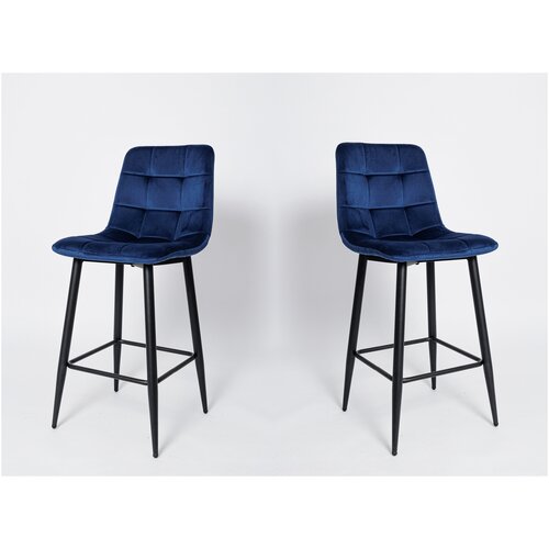 Комплект из 2-х барных стульев BC-1722, синий велюр (G062-49)
