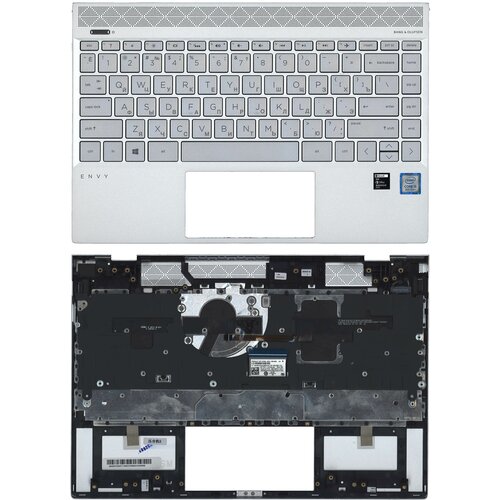 Клавиатура для ноутбука HP Envy 13-AH топкейс серебро