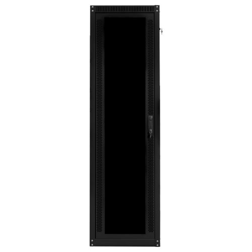 Телекоммуникационный серверный шкаф 19 дюймов напольный 27U 600х600 черный дверь стекло, Alvm-b27.06b