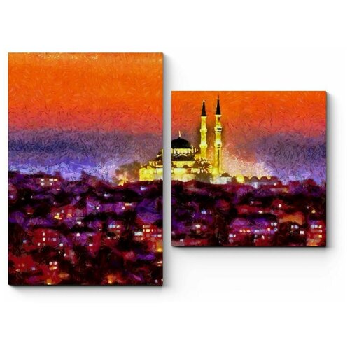 Модульная картина Сияющий Стамбул ночью 150x113