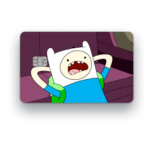 Наклейка на банковскую карту, стикер на карту, маленький чип, мемы, приколы, комиксы, стильная наклейка мультфильм, время приключений №19