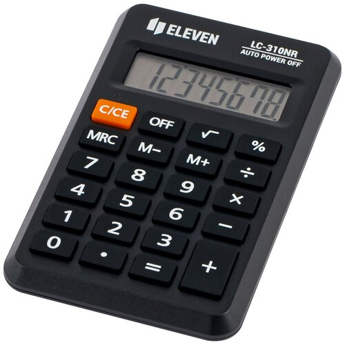 Калькулятор карманный Eleven LC-310NR, 8 разрядов, питание от батарейки, 69*114*14мм, черный - 2 шт.