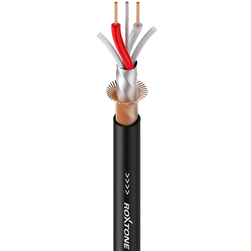 ROXTONE DMX001L-LSZH/100 Black Кабель для передачи DMX-сигнала (AES/EBU) в LSZH-малодымной оболочке из огнеупорной полимерной композиции (класс огнестойкости UL-V0) не содержащей галогенов и не распостраняющей горение при групповой прокладке, Кабель DMX,