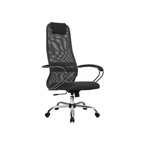 Кресло руководителя Метта SU-B-8/подл.131/осн.003 Темно-серый, ткань / Темно-серый, сетка