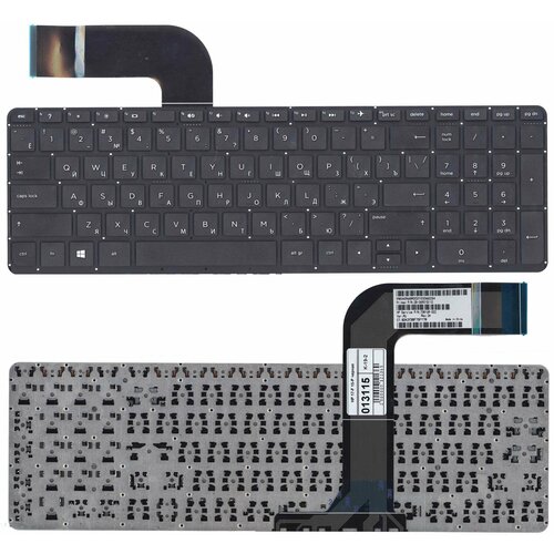 Клавиатура для ноутбука HP Pavilion 15-p112nr черная, без рамки, плоский Enter