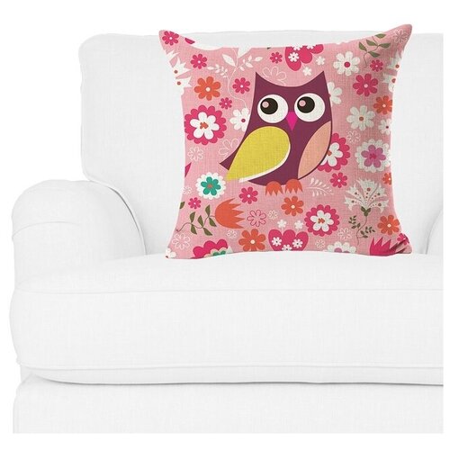 Декоративная подушка, льняная наволочка, розовая, 45х45 см,5 sisters 5S-PILLOW-78