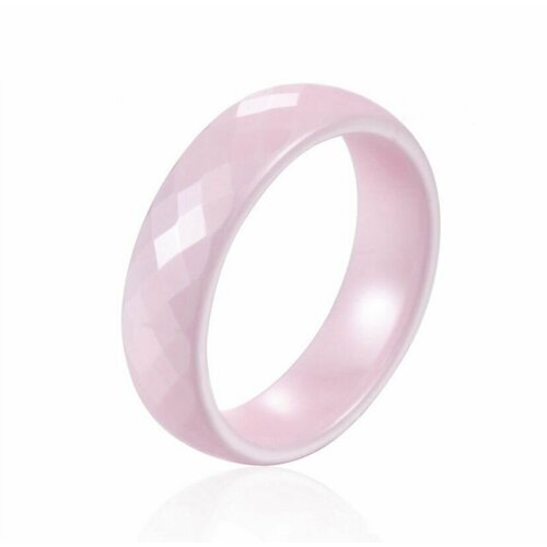 Кольцо, керамика, размер 21, розовый