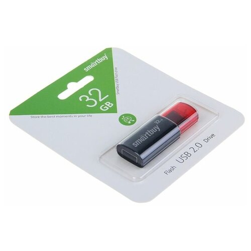 Флешка Smartbuy Click, 32 Гб, USB2.0, чт до 25 Мб/с, зап до 15 Мб/с, чёрная