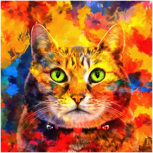 Интерьерная картина Красочный кот 50х50