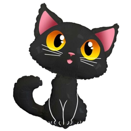 Шар фольгированный 36" фигура "Кот черный"