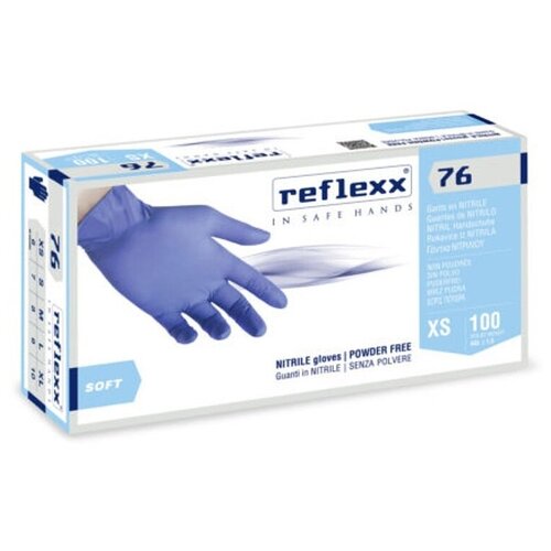 Одноразовые хозяйственные перчатки, нитриловые, синие, Reflexx R76-XL. 3,5 гр. Толщина 0,07 мм.