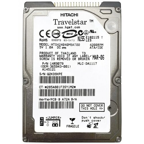 Жесткий диск Hitachi 14R9132 40Gb 4200 IDE 2,5" HDD