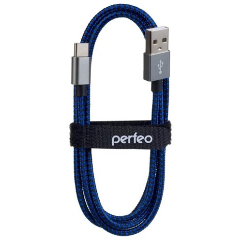 Кабель Perfeo USB2.0 A вилка - USB Type-C вилка, черно-синий, длина 3 м. (U4904)