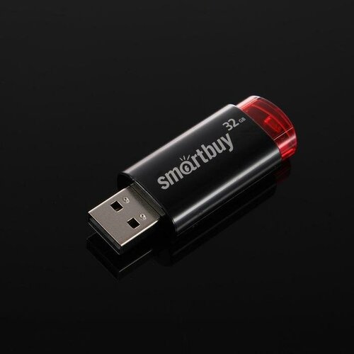 Флешка Smartbuy Click, 32 Гб, USB2.0, чт до 25 Мб/с, зап до 15 Мб/с, чёрная