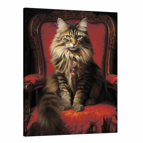 Интерьерная картина 50х70 "Кот и его магнетическое присутствие"