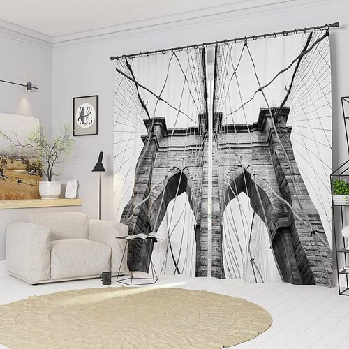 Фотошторы Бруклинский мост Ш150xВ175 см. 2шт. Блэкаут на тесьме