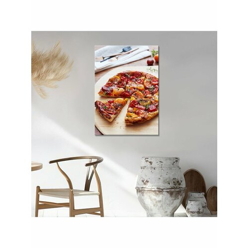 Картина на холсте с подрамником Пицца с томатами 40х60