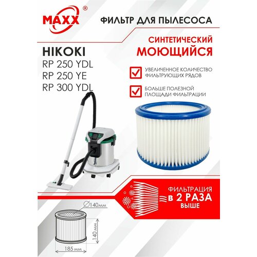 Фильтр синтетический, моющийся для пылесоса Hikoki RP 250, RP 300