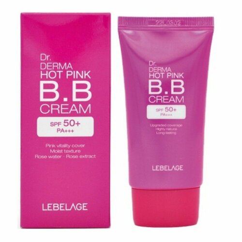 Lebelage BB-крем увлажняющий с экстрактом розы / Dr. Derma Hot Pink BB Cream Spf 50+ Pa+++, 30 мл