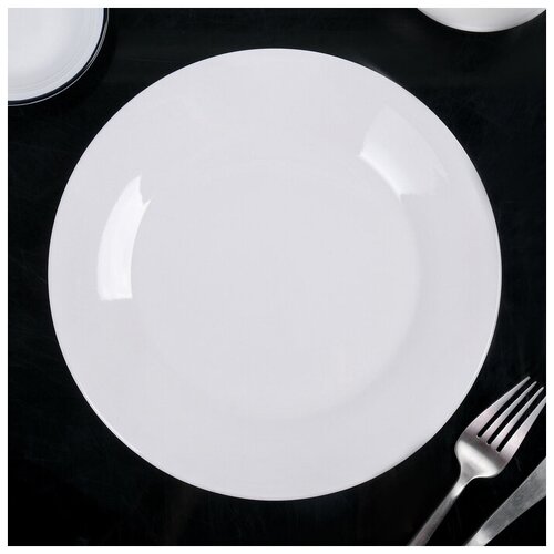 --- Тарелка обеденная с утолщённым краем White Label, d22,5 см, цвет белый