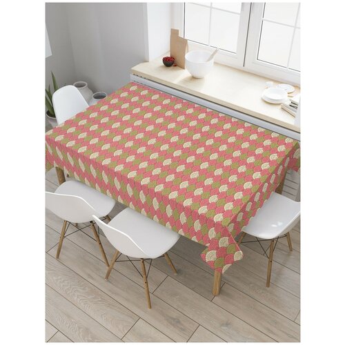 Скатерть прямоугольная JoyArty на кухонный стол "Веерные ракушки" из оксфорда, 180x145 см