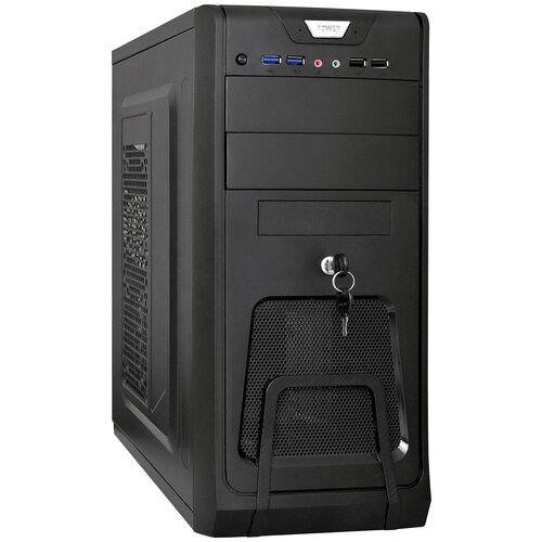 Exegate EX283217RUS Корпус Miditower ExeGate CP-603UB Black, ATX, , 2*USB+2*USB3.0, Audio, замок блокировки кнопки питания