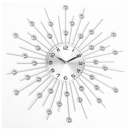 Часы настенные, серия: Ажур, "Зеркальные сферы", плавный ход, d= 39 см, циферблат 13 см