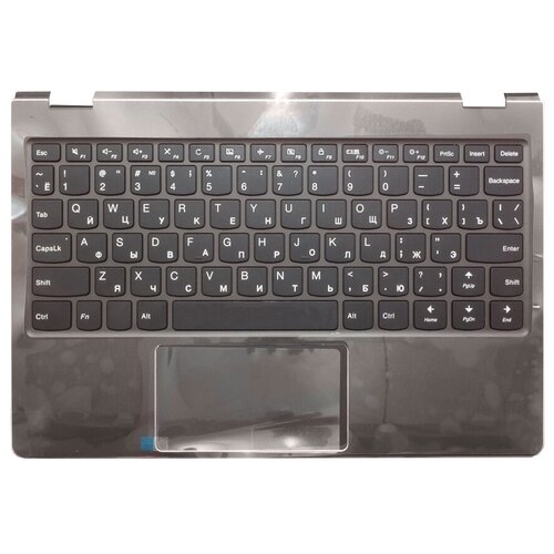 Клавиатура (топ-панель) для ноутбука Lenovo Yoga 710-11 черная с черным топкейсом