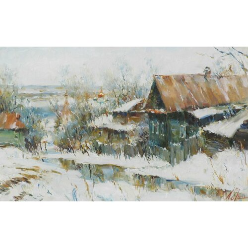 Картина "Зима.3", 25,5х39 см, холст; масло, авторская работа;