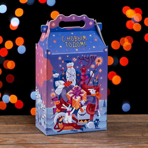 Подарочная коробка "Фантазия" в фиолетовом 17.8 x 10 x 32.5 см, 5 шт.