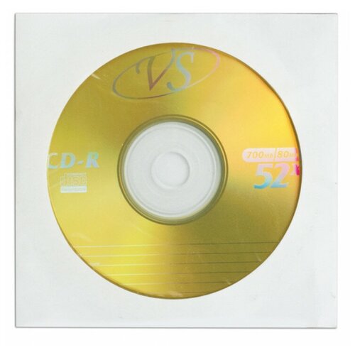 Диск CD-R VS, 700 Mb, 52х, бумажный конверт