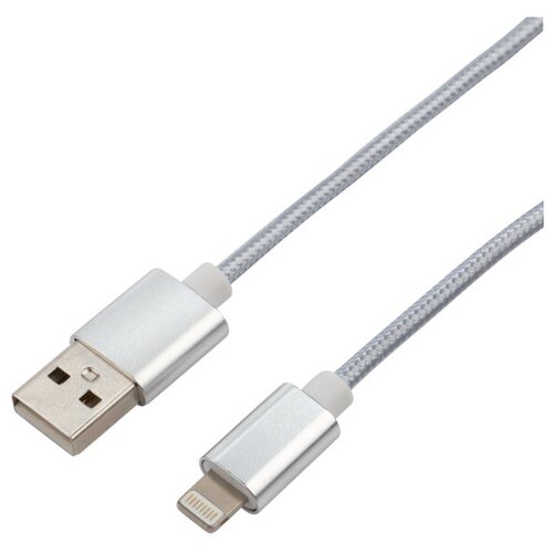 Rexant Кабель USB-Lightning 1 м, серебристая нейлоновая оплетка