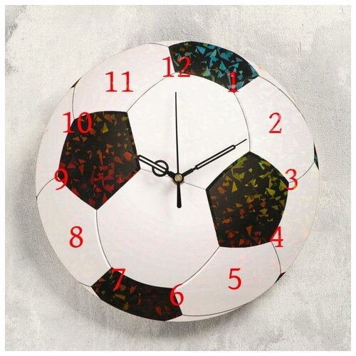 Часы настенные "Футбольный мяч", дискретный ход, d-23.5 см