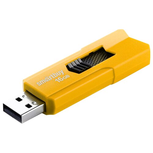 Флешка SmartBuy Stream USB 2.0 16 ГБ, 1 шт., желтый/черный