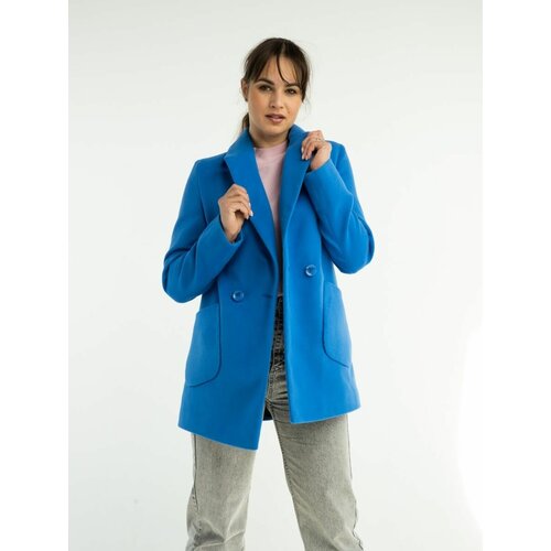 Пальто  ДЮТО, размер 42, голубой