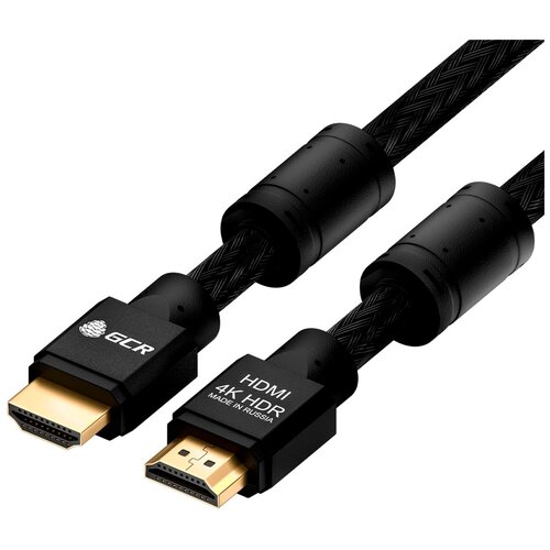 Кабель GCR HDMI - HDMI (GCR), 10 м, 1 шт., черный, фер. кольца