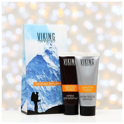 Подарочный набор Viking 'Снежные вершины': крем для бритья, 75 мл + крем после бритья, 75 мл